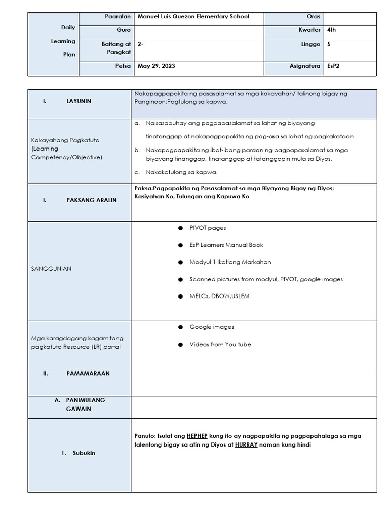 Esp-dlp May 29, 2023-Day 1 | PDF