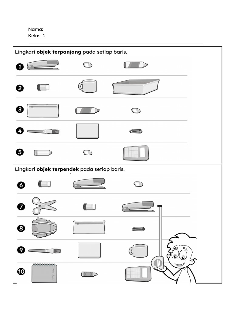 2) Worksheet SD Kelas 1 & 2 | PDF