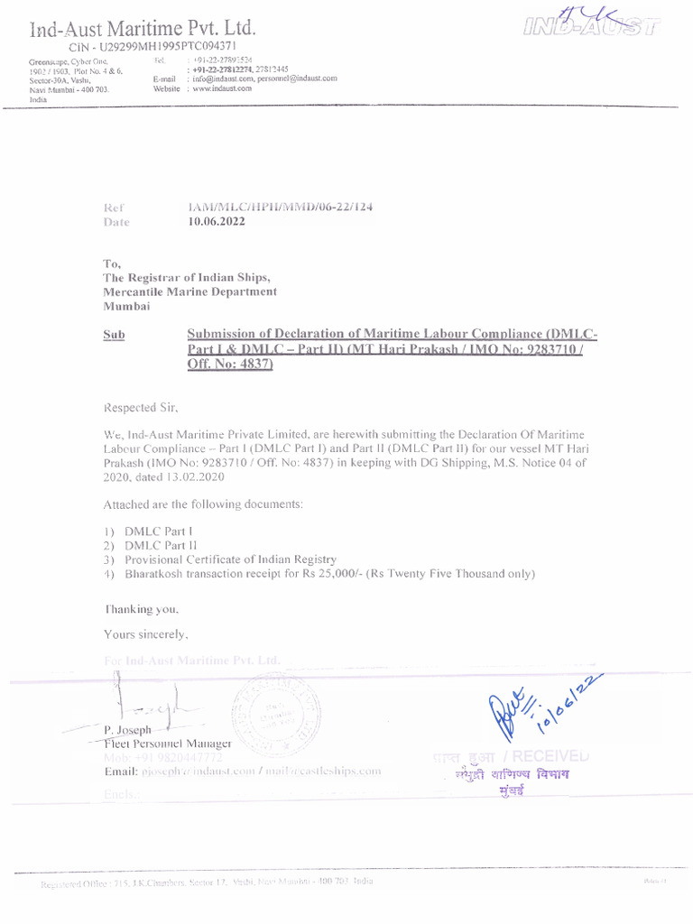 Maritime Labour Compliance Submission | PDF | Shipping | Water Transport