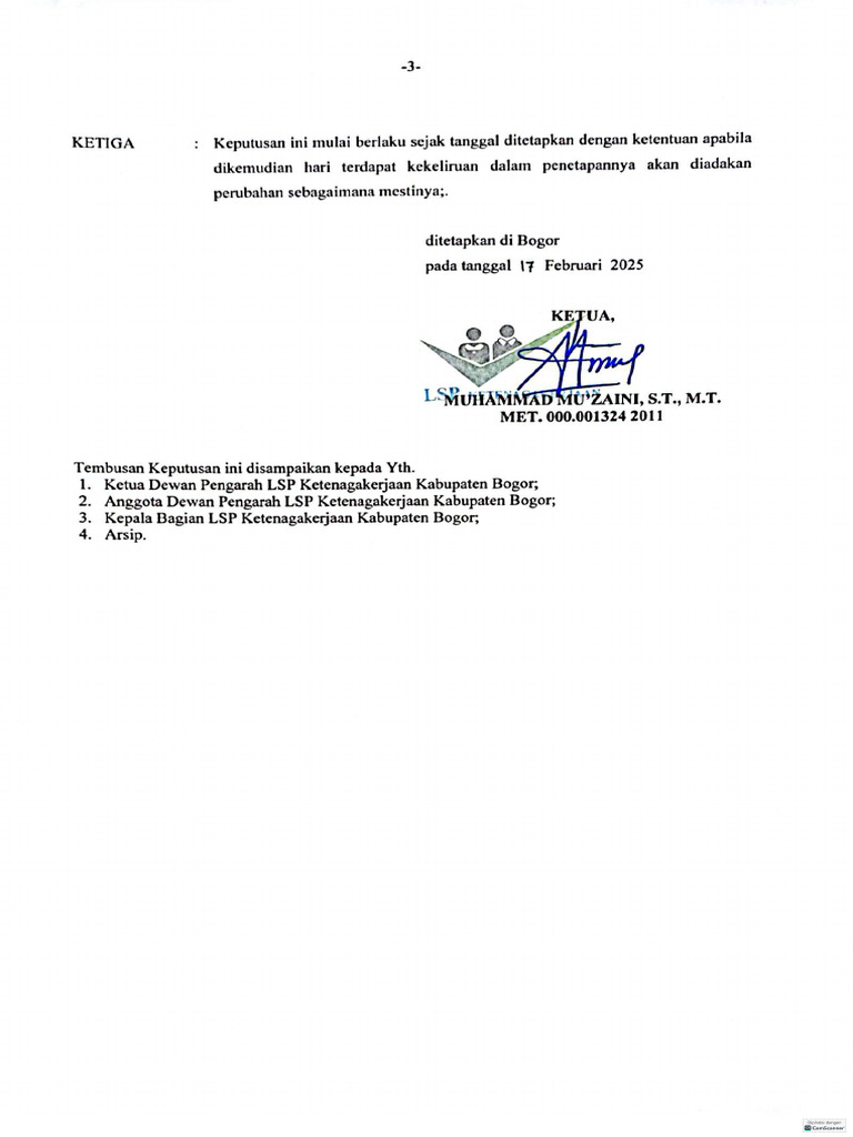 Penetapan Peralatan Teknis UJK LSP KKB | PDF