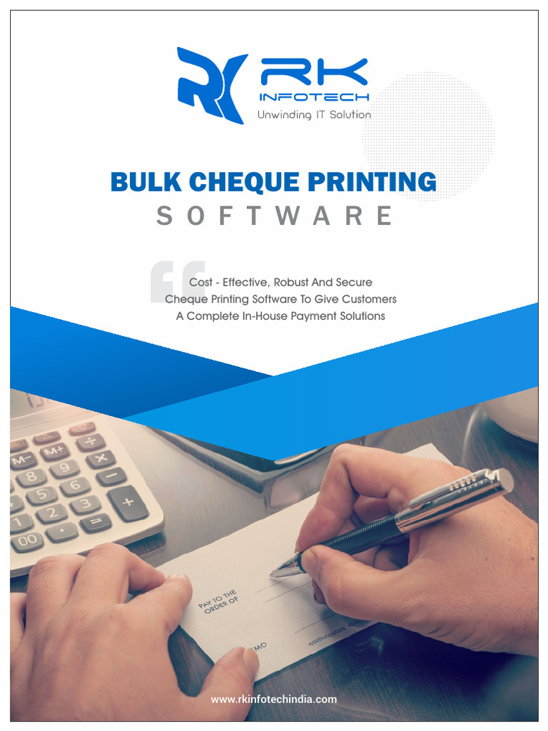 Cheque Printing Software RK Infotech | PDF | Cheque | Printer (Computing)