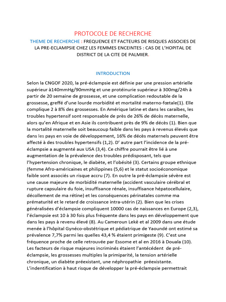 Protocole de Recherche | PDF | Spécialités médicales | Maladies et troubles