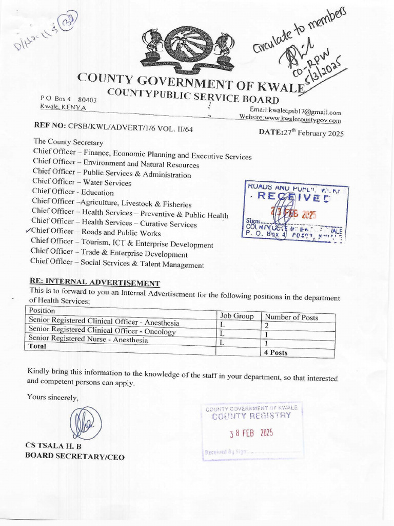 Internal Advert - Health Services | PDF