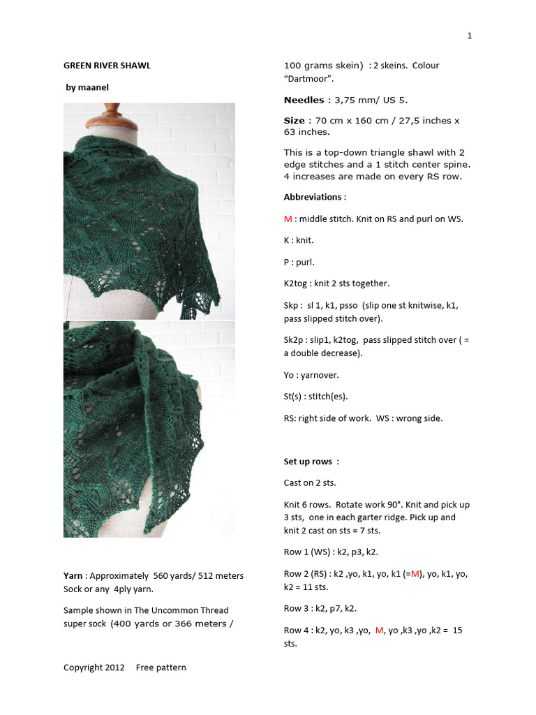 GREEN RIVER SHAWL - Docx Bis - Docx Final | PDF | Textile Industry | Natural Materials