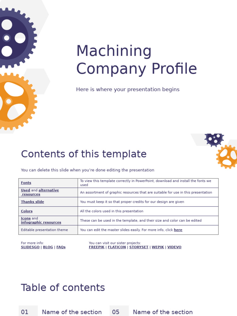 Machining Company Profile Template | PDF | Planets | Saturn