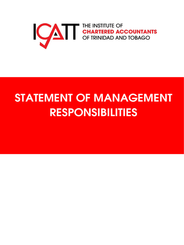 Statement of Management Responsibilities 16 | PDF | Internal Control ...