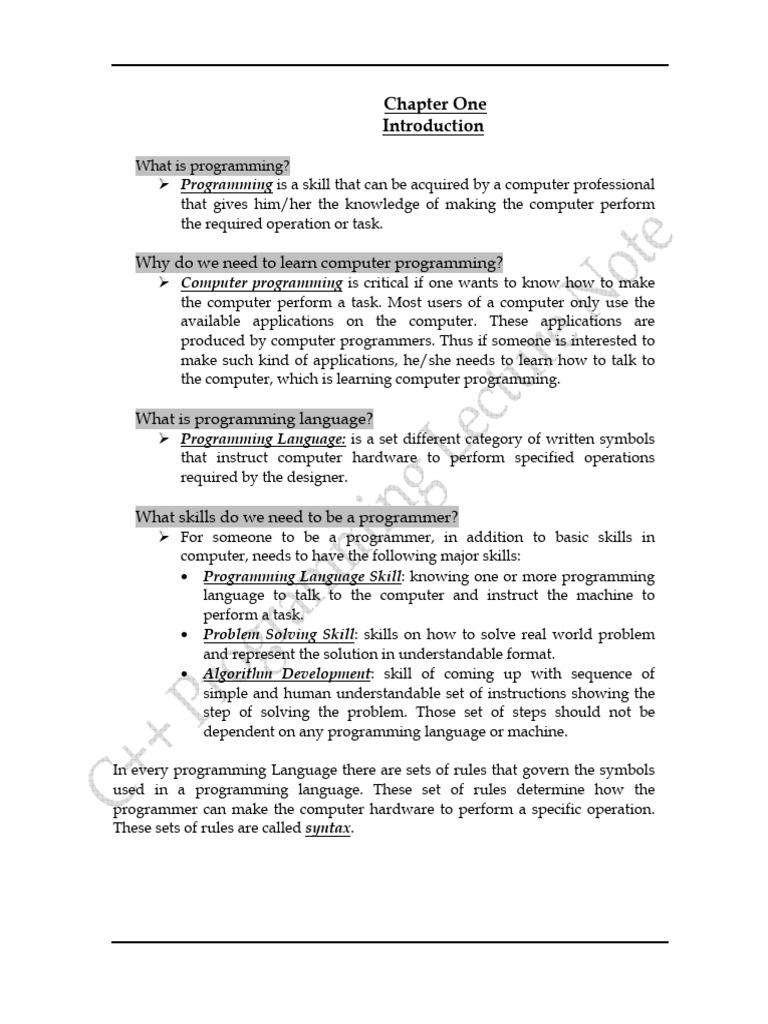 C++ Lecture All in One | PDF | Computer Programming | Integer (Computer Science)