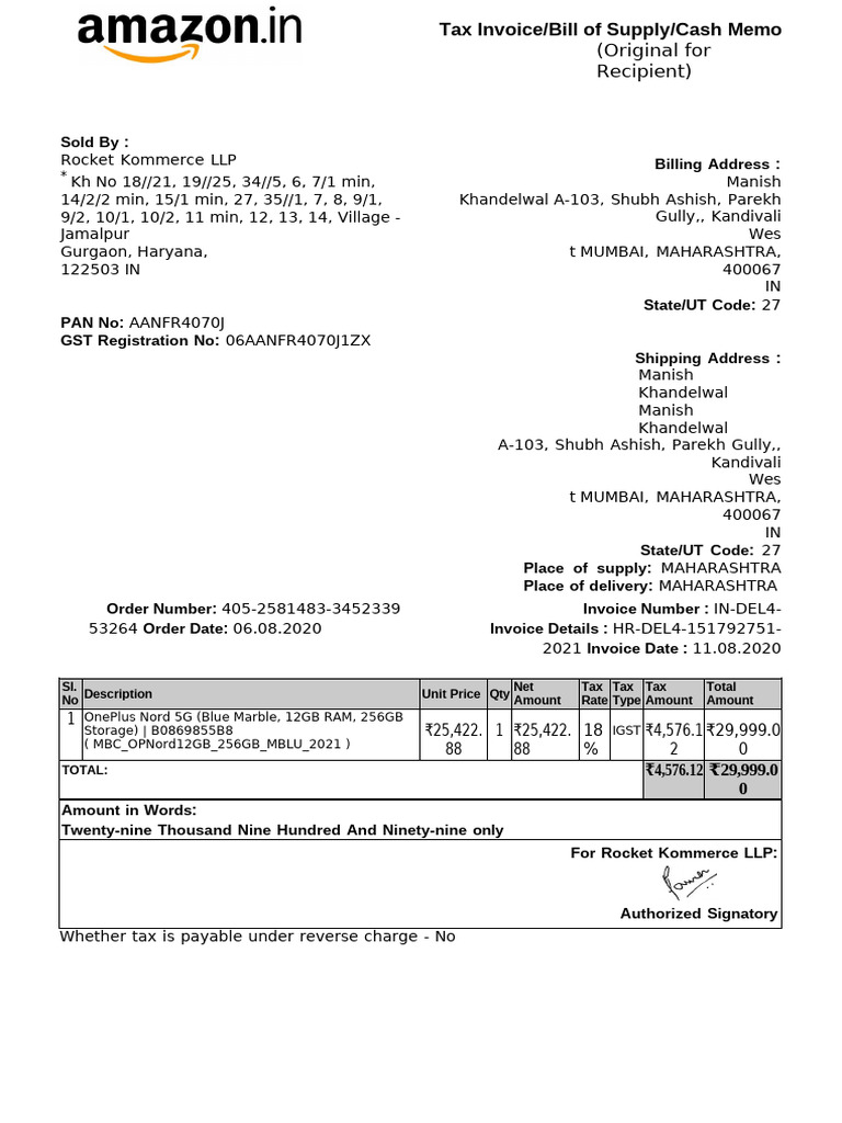 Invoice-Oneplus Compress | PDF | Invoice | Business