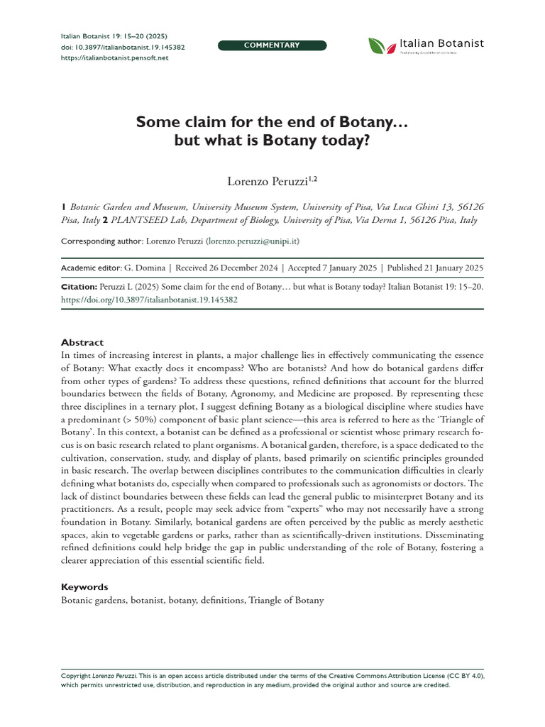 Defining Modern Botany Today | PDF | Botany | Interdisciplinarity