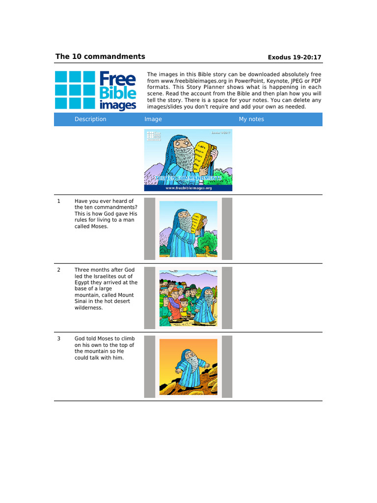 FB RG Moses 10 Commandments StoryPlanner EN | PDF | Ten Commandments ...