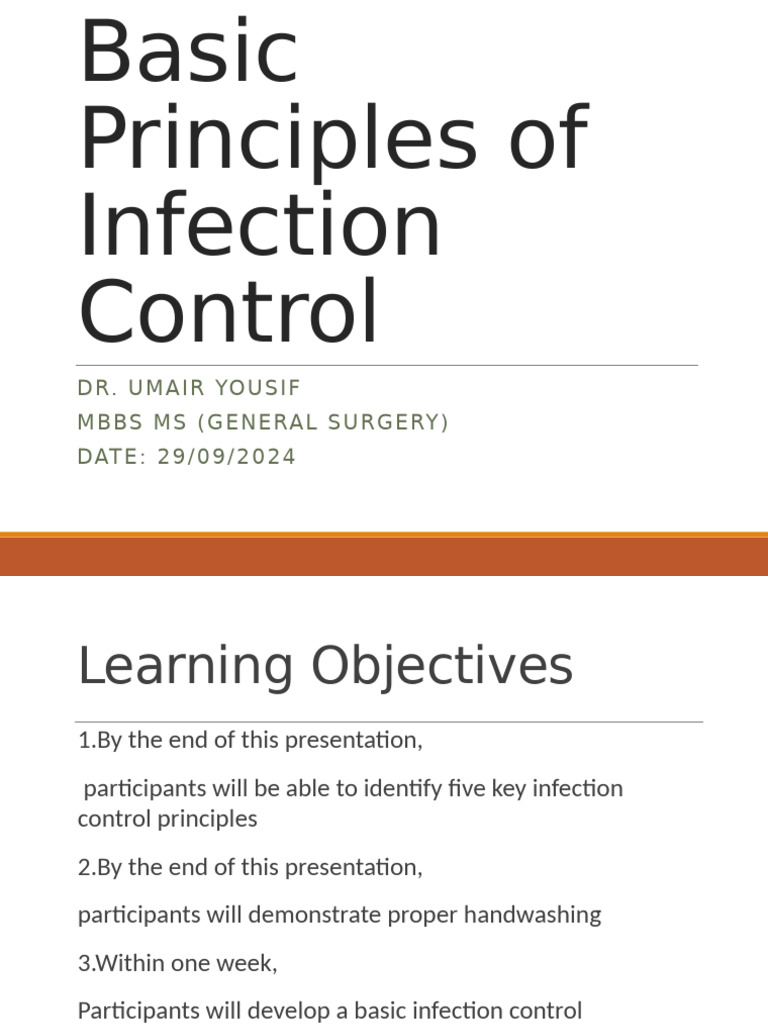Basic Principles of Infection Control | PDF