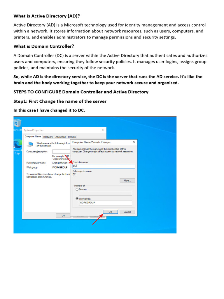Active_Directory_and_Domain_Controller_1737375800 | PDF | Active Directory | Computer Network
