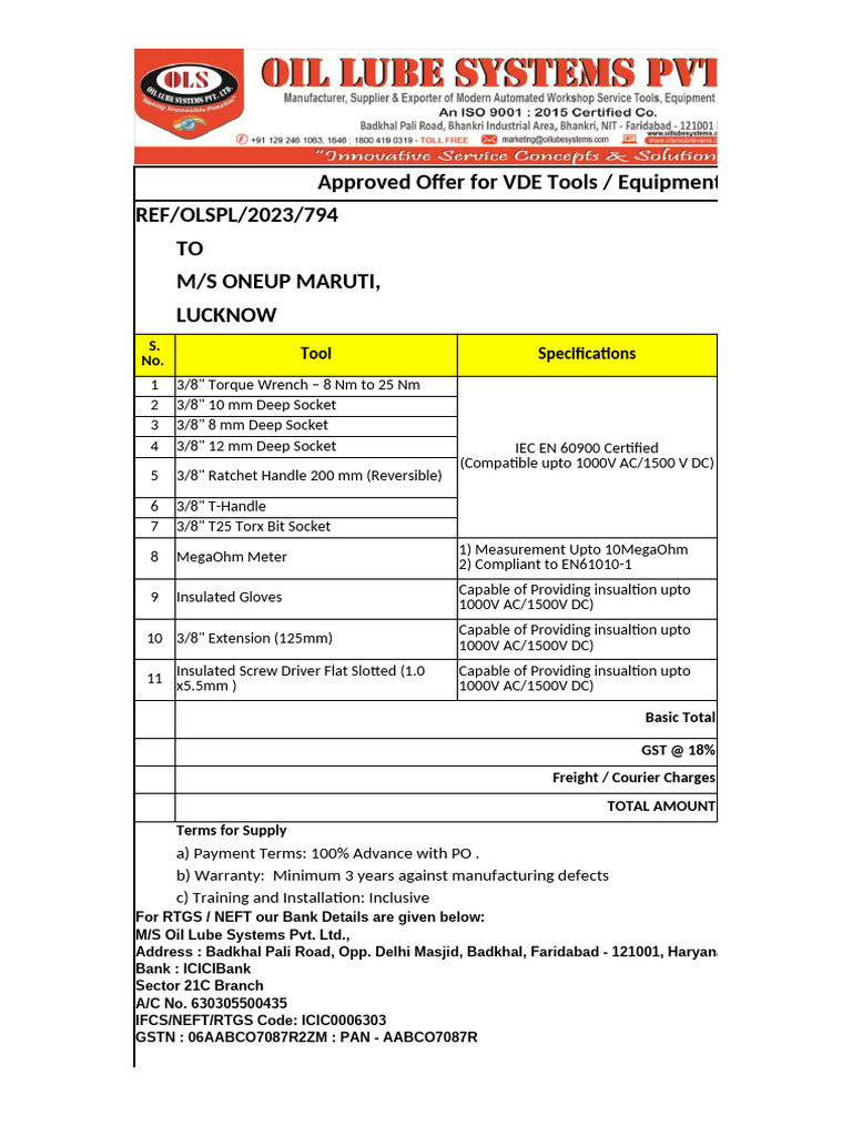 MSIL EV TOOLS KIT Latest Package | PDF