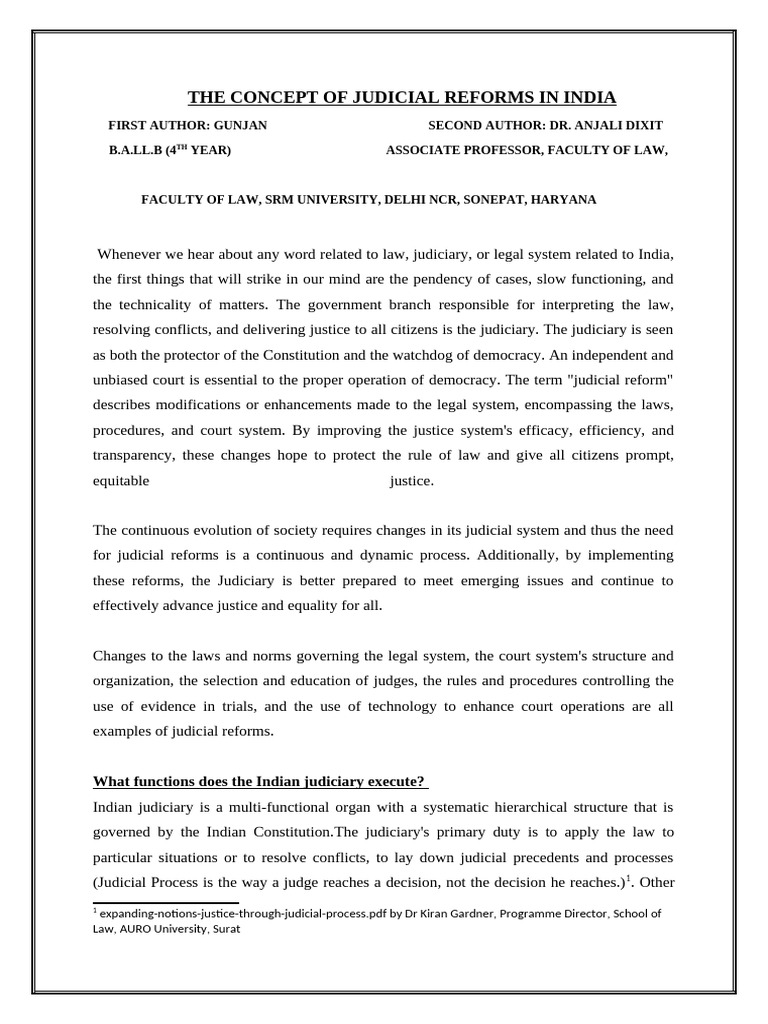 Judicial Reforms in India: Challenges & Solutions | PDF | Alternative ...