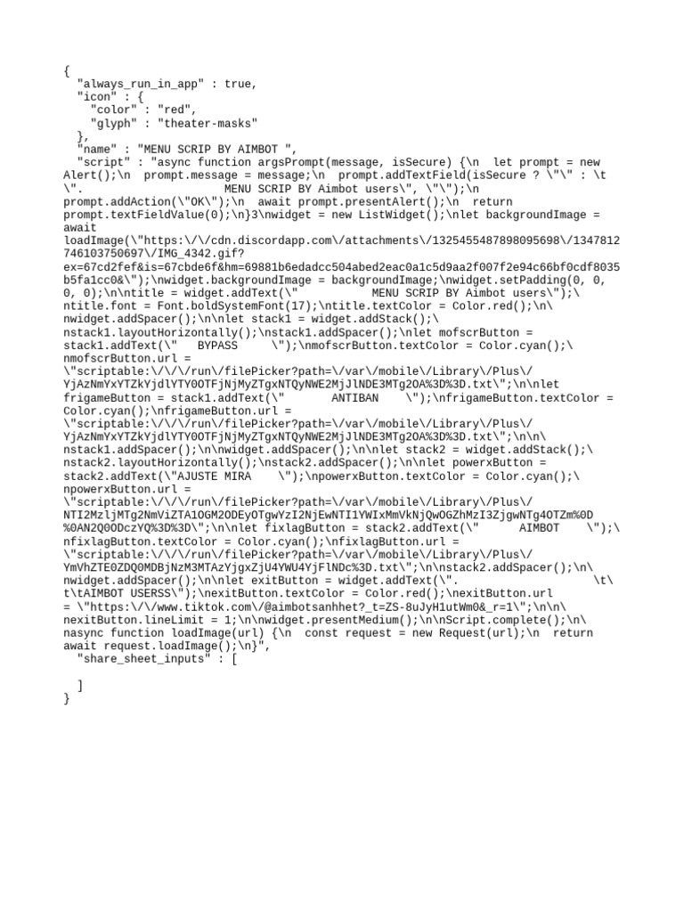 Menu Scrip by Aimbot - Scriptable | PDF | Software | Hypertext