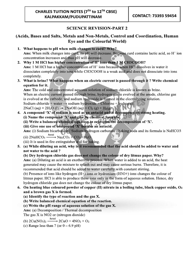 Science Revision Part 2 (2) | PDF