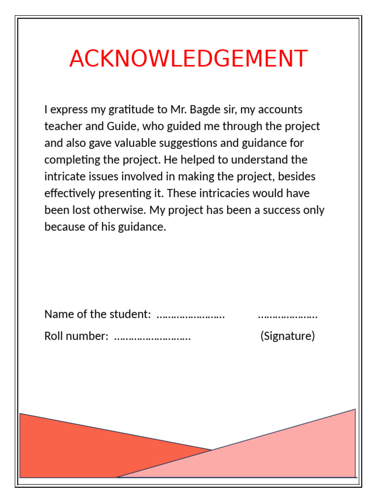 Acknowledgement | PDF