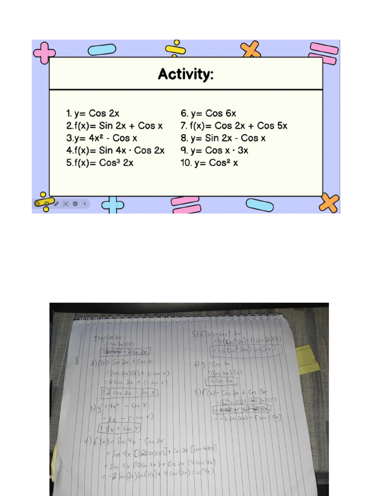 Basic Calculus Derivatives of Cosine Function | PDF