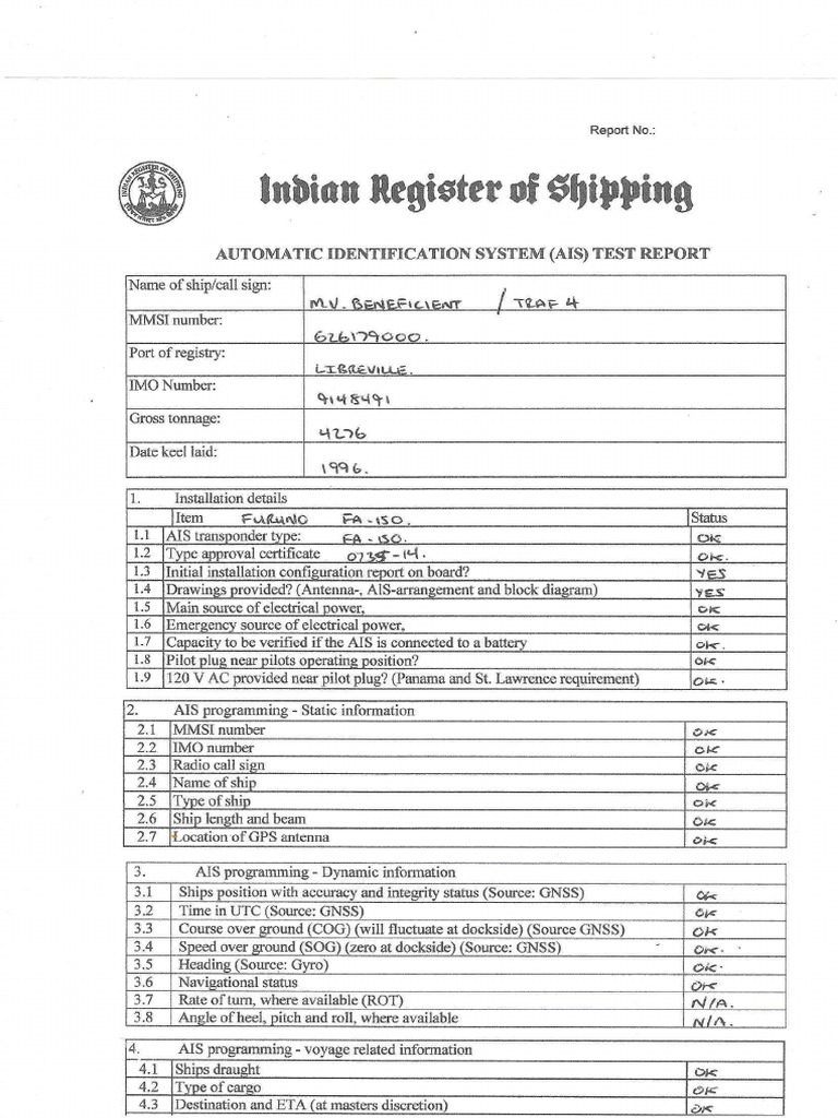 Ais Test Report | PDF