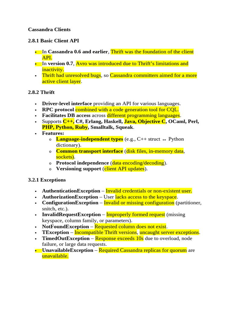 Cassandra Clients | PDF