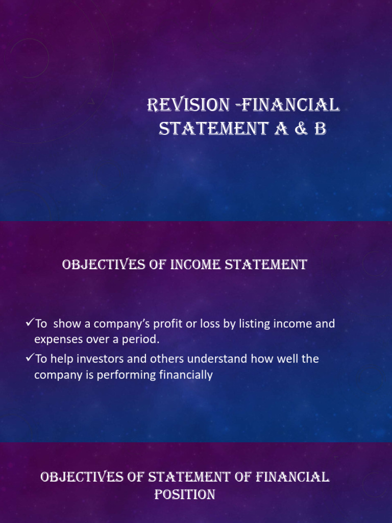 Revision-Financial Statements A & B | PDF
