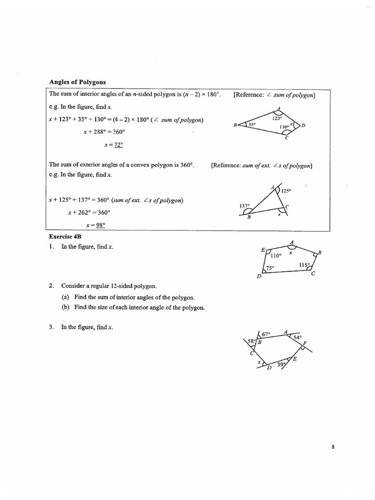 S2 Angles Related To Rectilinear Figures Q | PDF