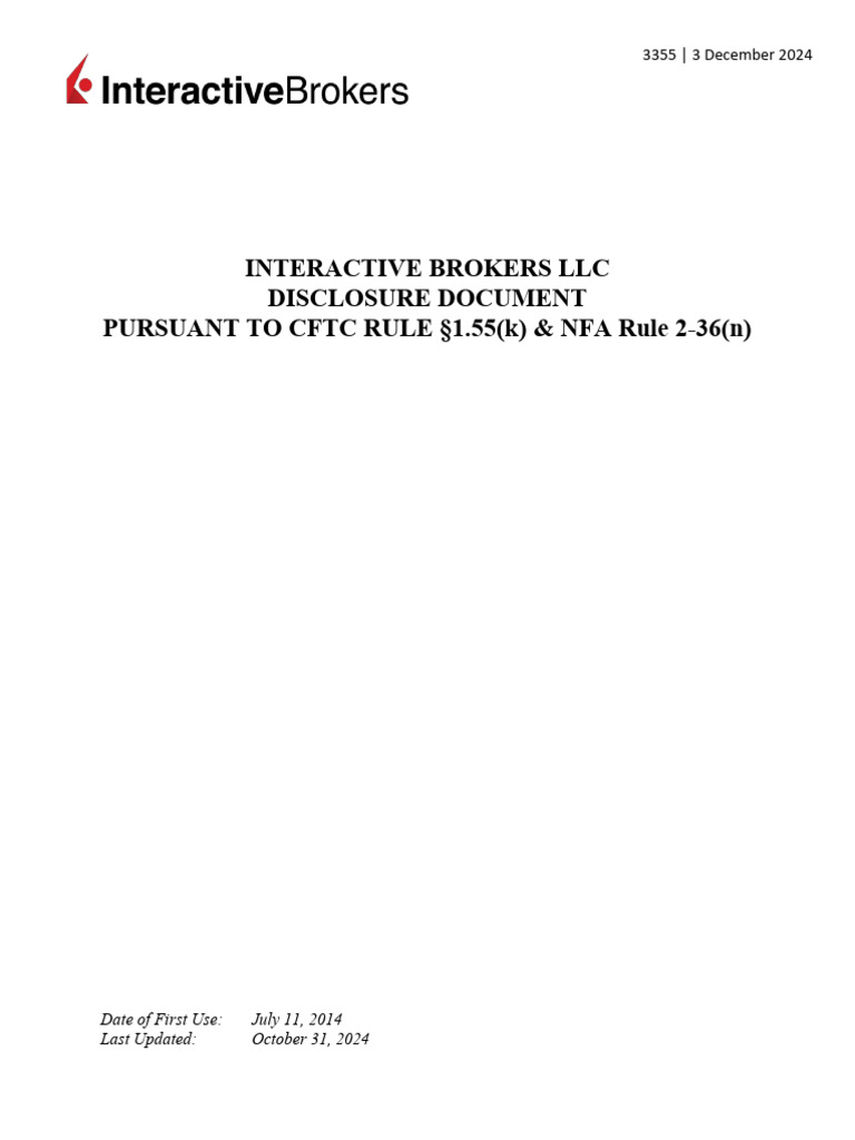 Interactive Brokers LLC Disclosure Document | PDF | Repurchase ...