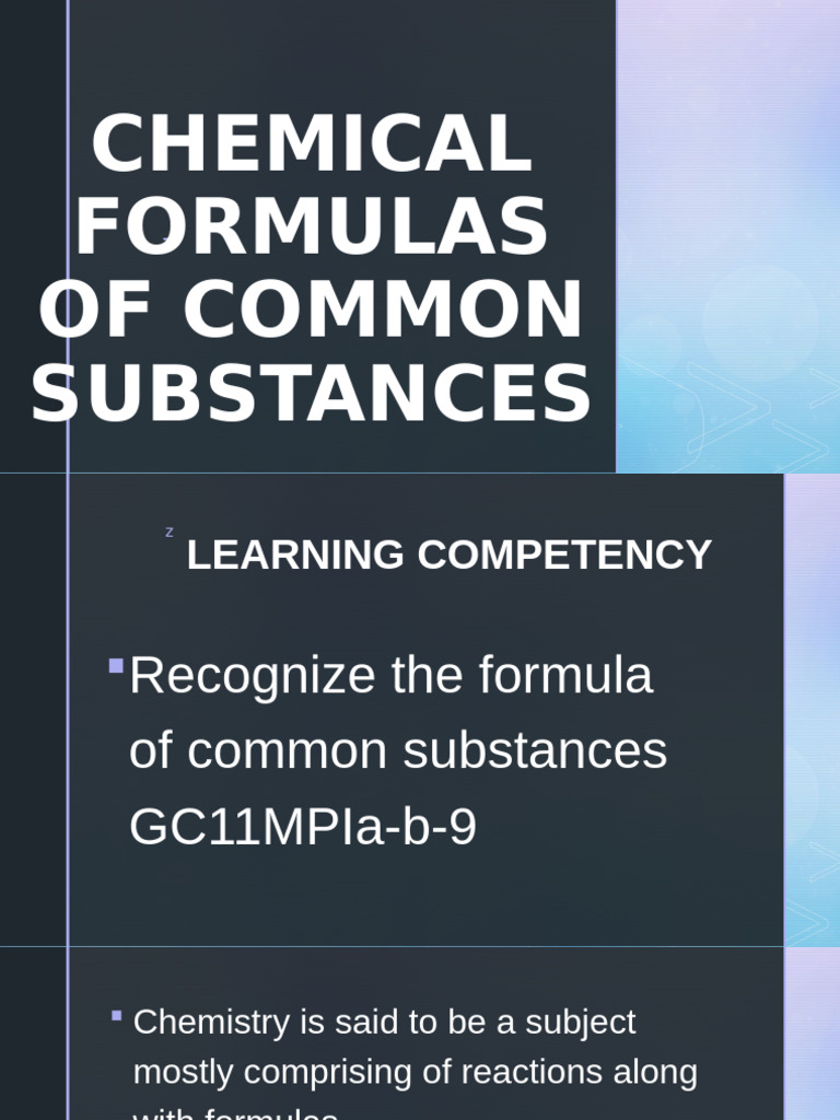 CHEMICAL FORMULA and SEPARATION TECHNIQUE | PDF | Chemical Substances ...