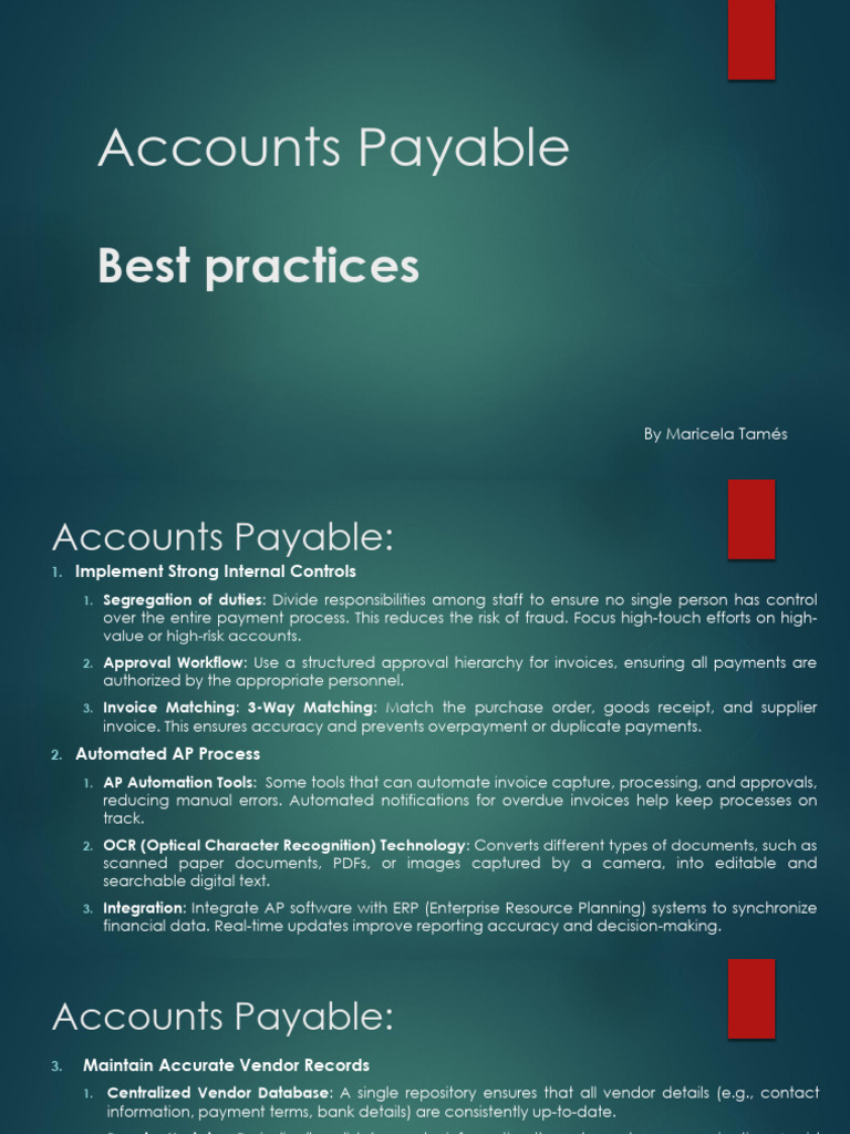 Accounts Payable & Best Practices Accounts Payable (AP) | PDF | Accounts Payable | Taxes