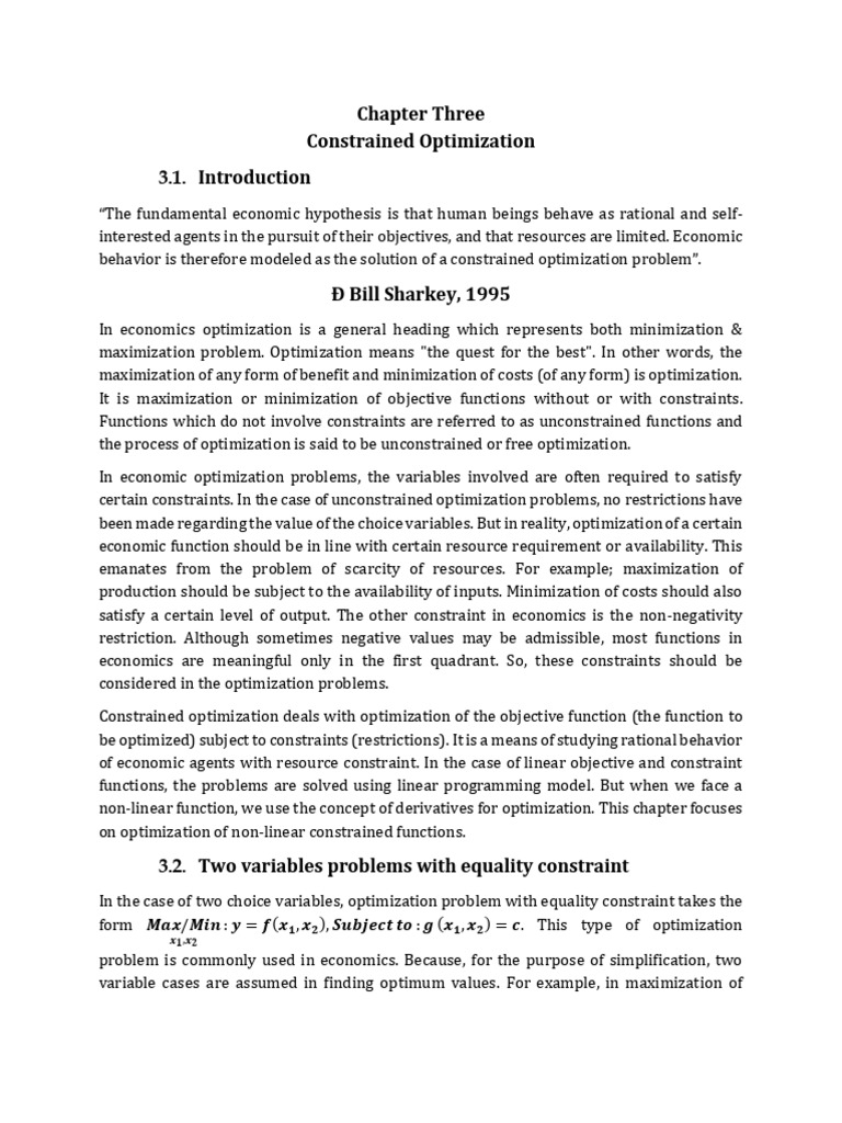 Constrained Optimization | PDF | Mathematical Optimization | Mathematical Analysis