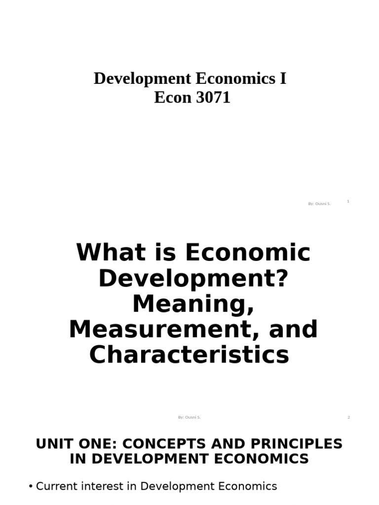 Devt Econ I, Chapter One | PDF | Economic Growth | Labour Economics