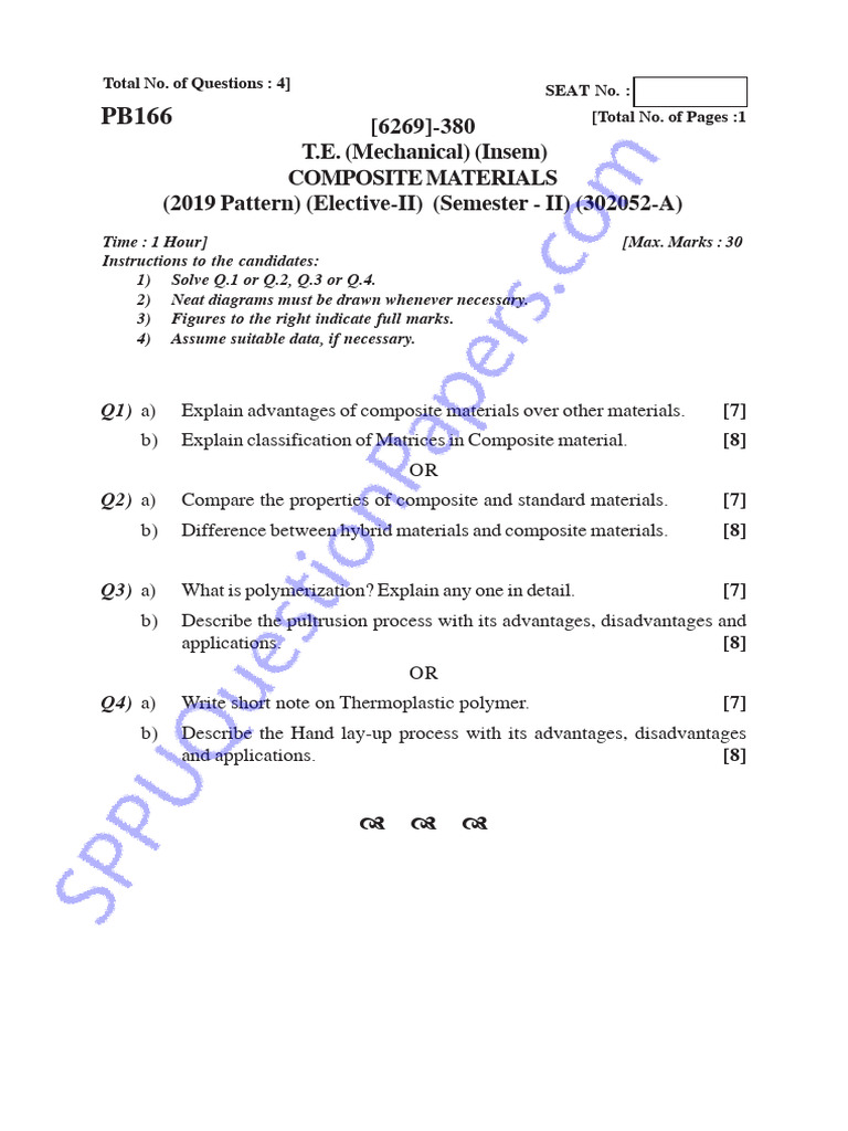 Be - Mechanical Engineering - Semester 6 - 2024 - March - Composite Materials CM Pattern 2019 ...