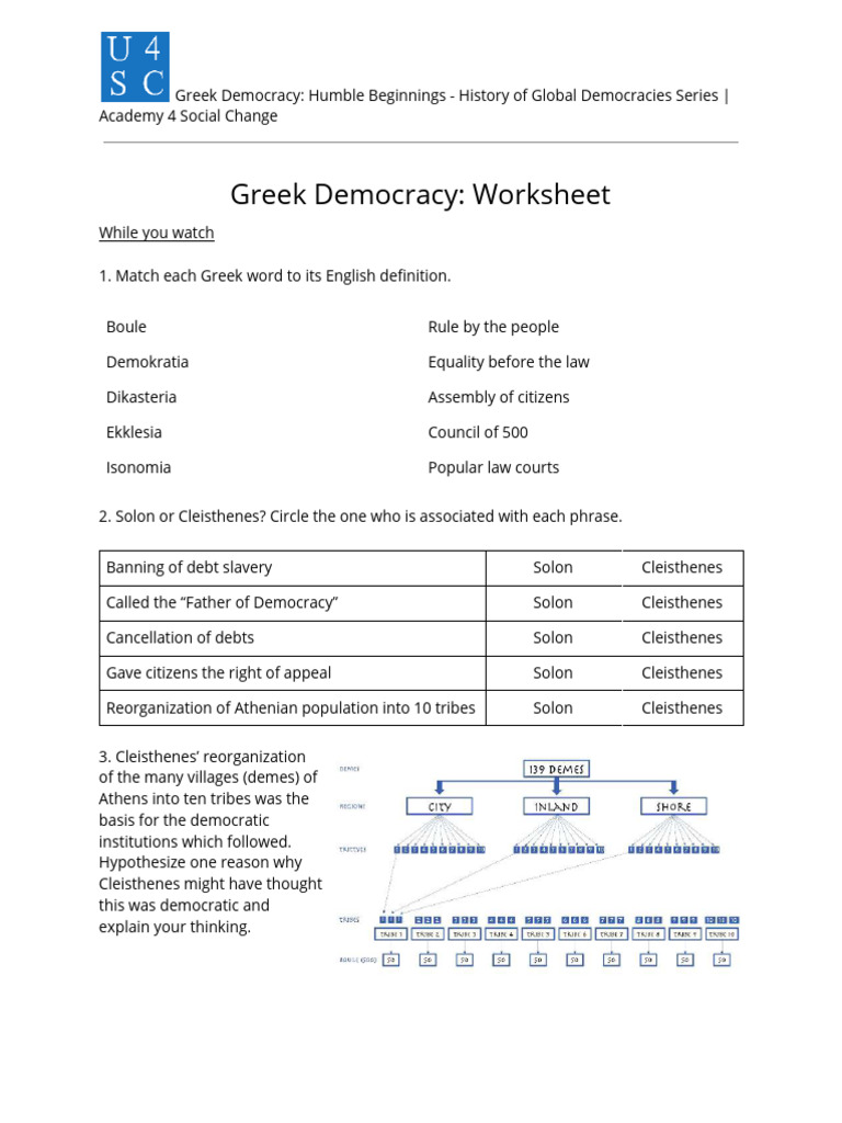 Greek-Democracy Worksheet | PDF