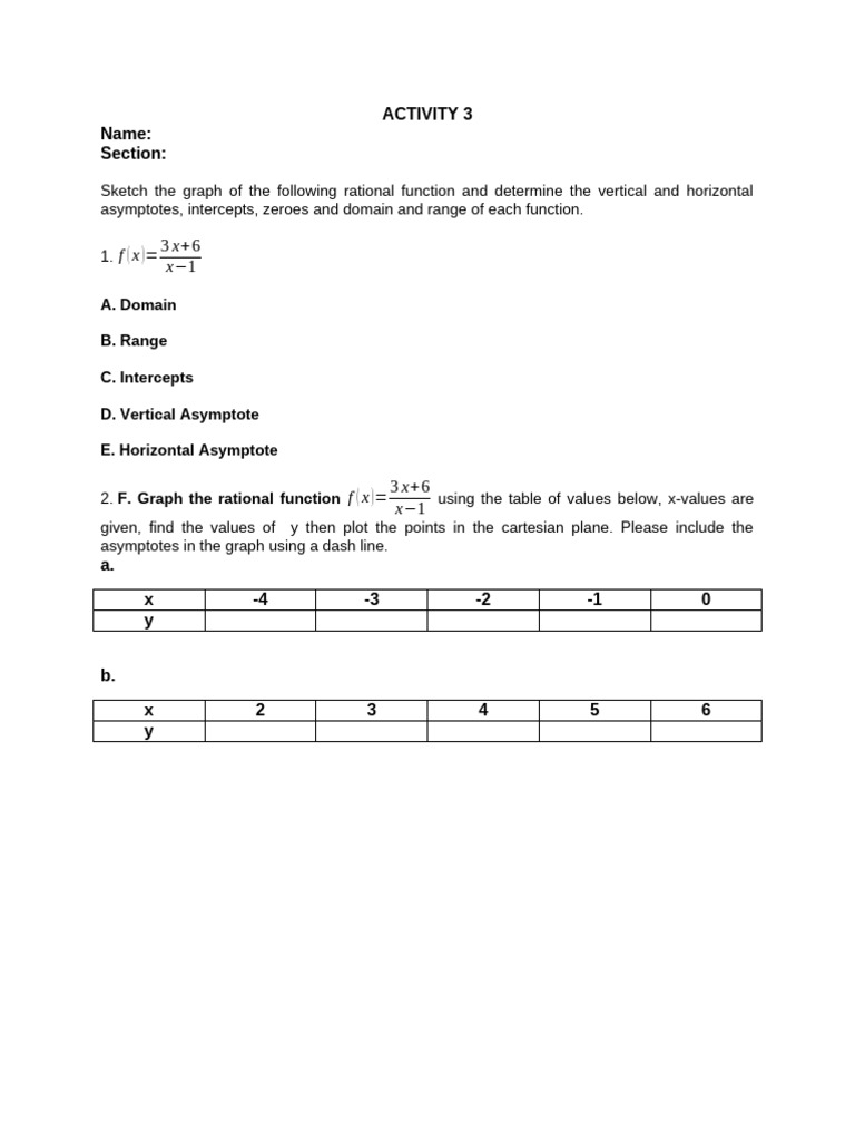 Analyzing Rational Functions: Asymptotes & Graphs | PDF