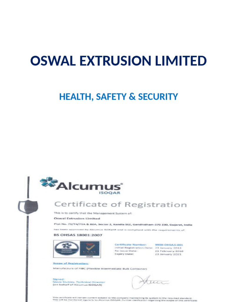 HEALTH SAFETY & SECURITY AREA (Training Slogan) | PDF