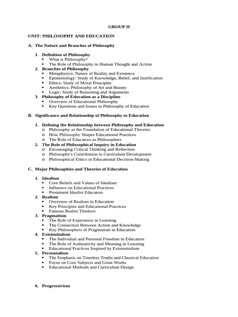 Major Philosophy of Education | PDF | Philosophy Of Education | Idealism