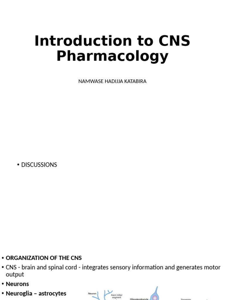 CNS Pharmacology: Neurons & Synapses | PDF | Inhibitory Postsynaptic ...