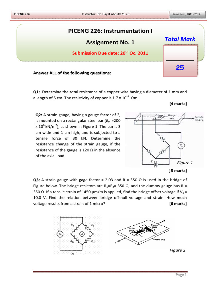 PICENG 226 Assignment1 Sem1 2011 | PDF | Young's Modulus | Physical Quantities