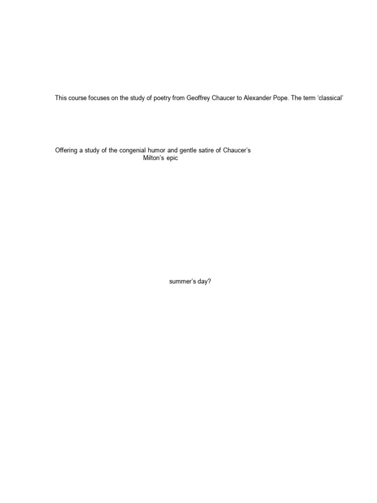 ELL-103..Classical Poetry | PDF | Poetry | English Poetry