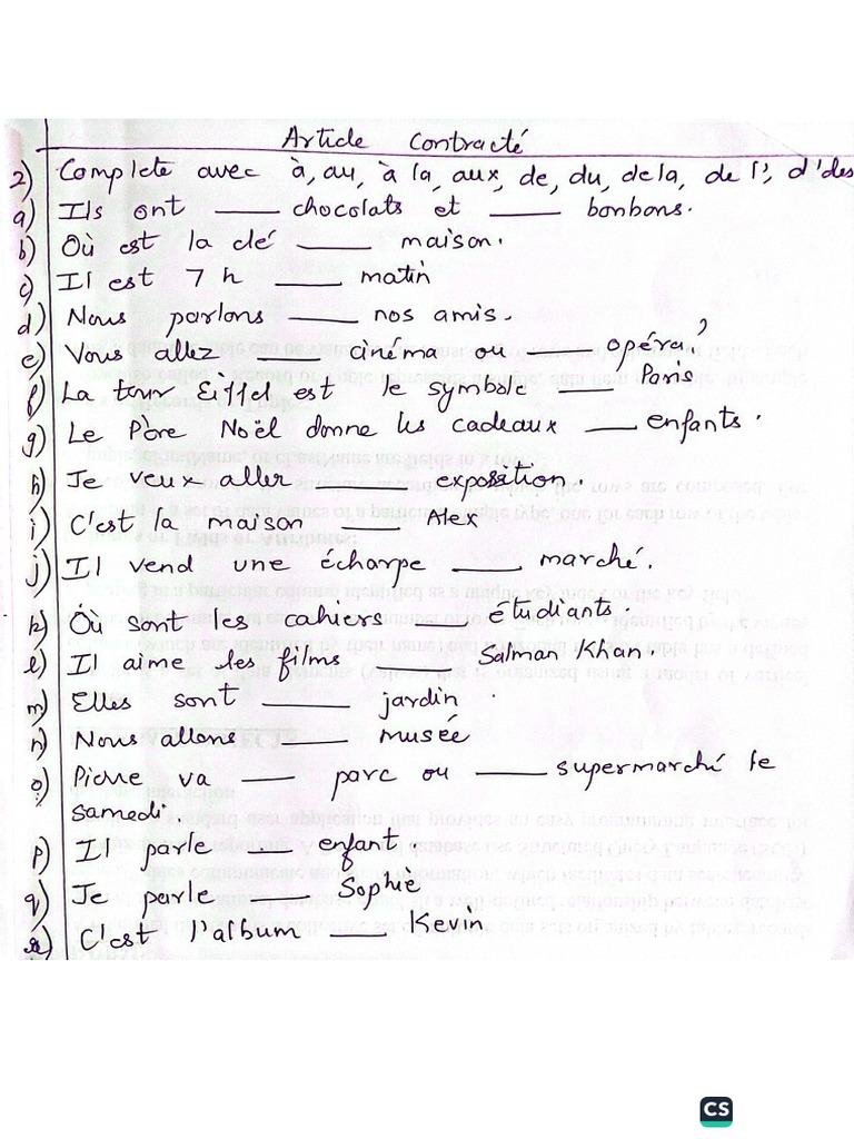 French - Article Contracté | PDF