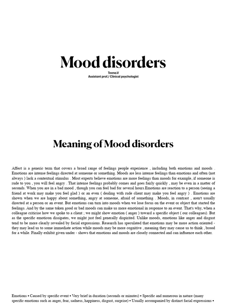 Unit 3 Depressive and Bipolar Disorders | PDF | Mania | Bipolar Disorder
