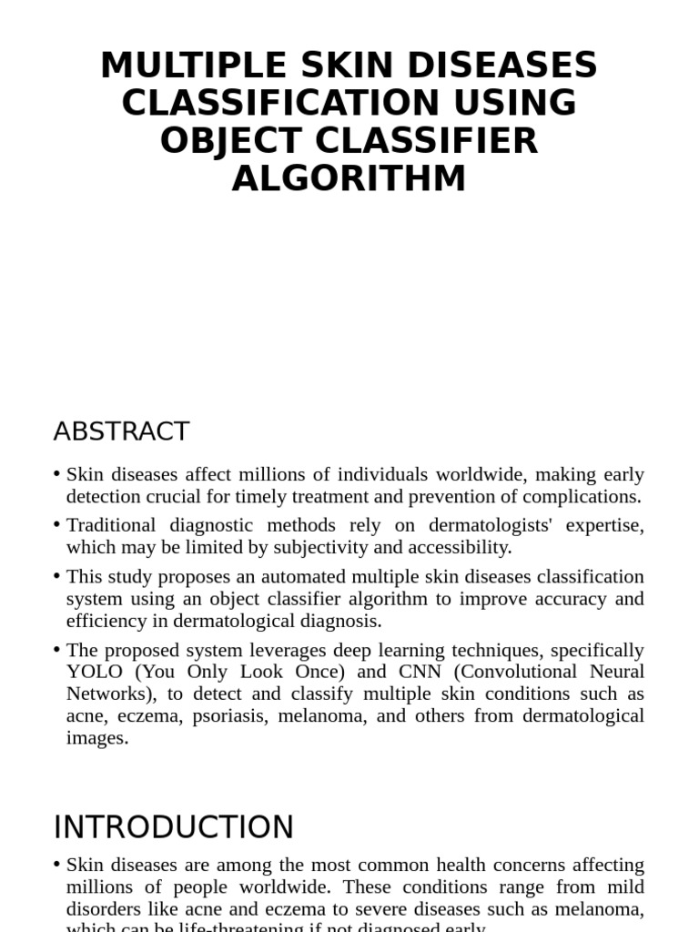 PPT1 - Skin Disease Detection | PDF | Deep Learning | Dermatology