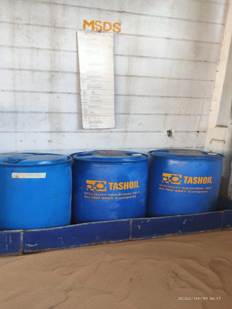 Chemical with secondary containment & MSDS Displayed | PDF