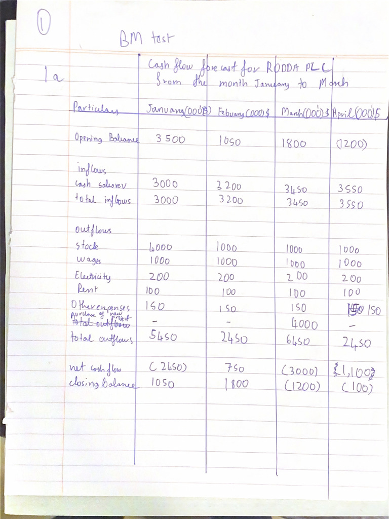 BM Test Cash Flow Saad Balwa 2 | PDF
