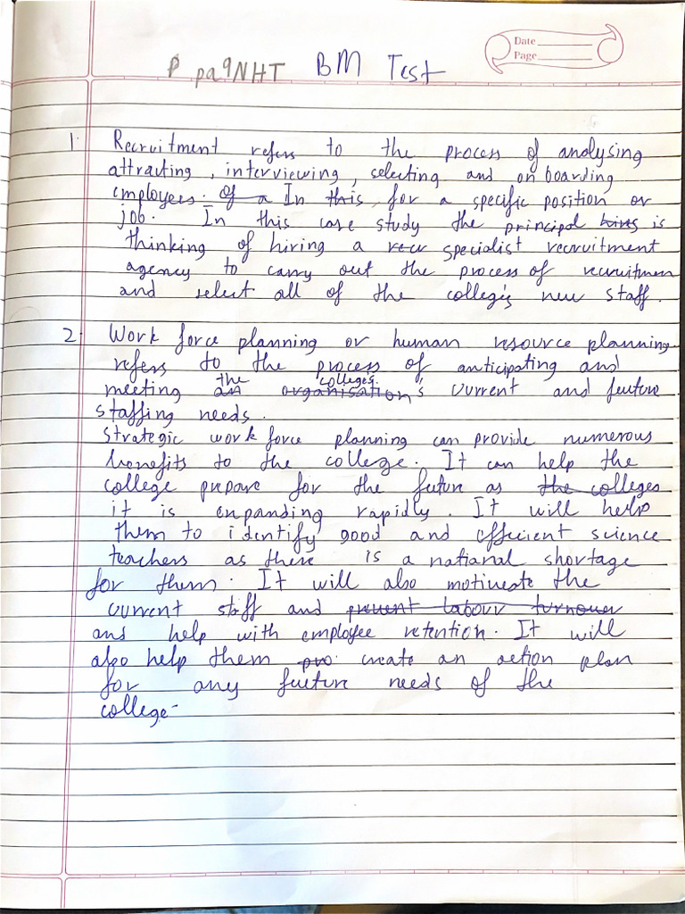 BM Test On HRM 2 | PDF