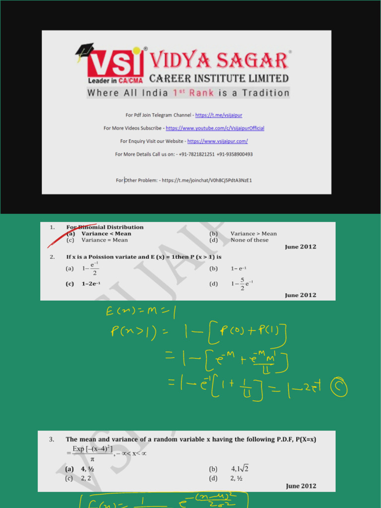 CPT CA Foundation Stats 10 Years Paper Solution CH Theoretical ...