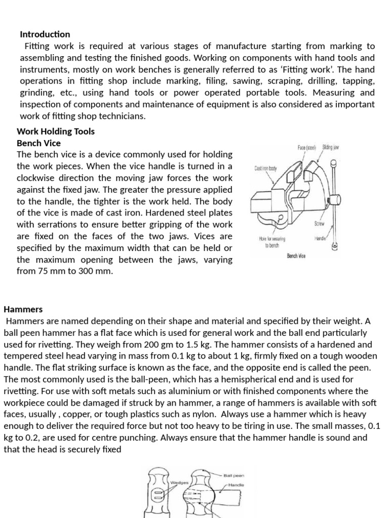 Fitting Workshop Tools Overview | PDF | Drill | Drilling