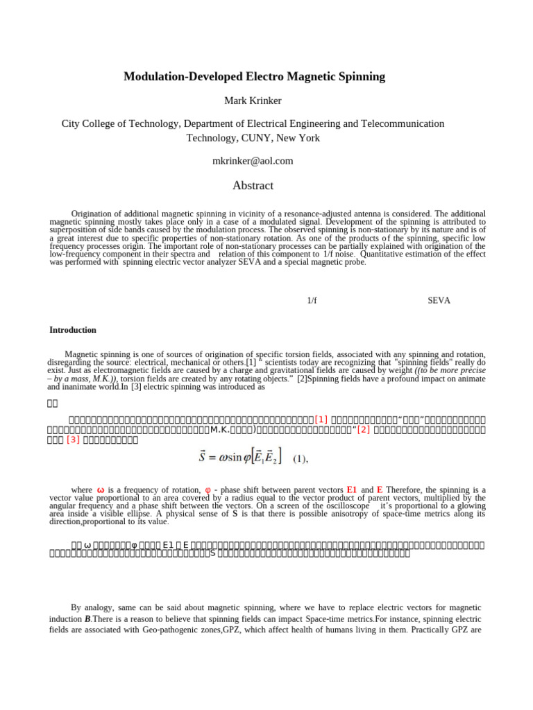 Modulation Developed Electromagnetic Spinning | PDF | Spin (Physics ...