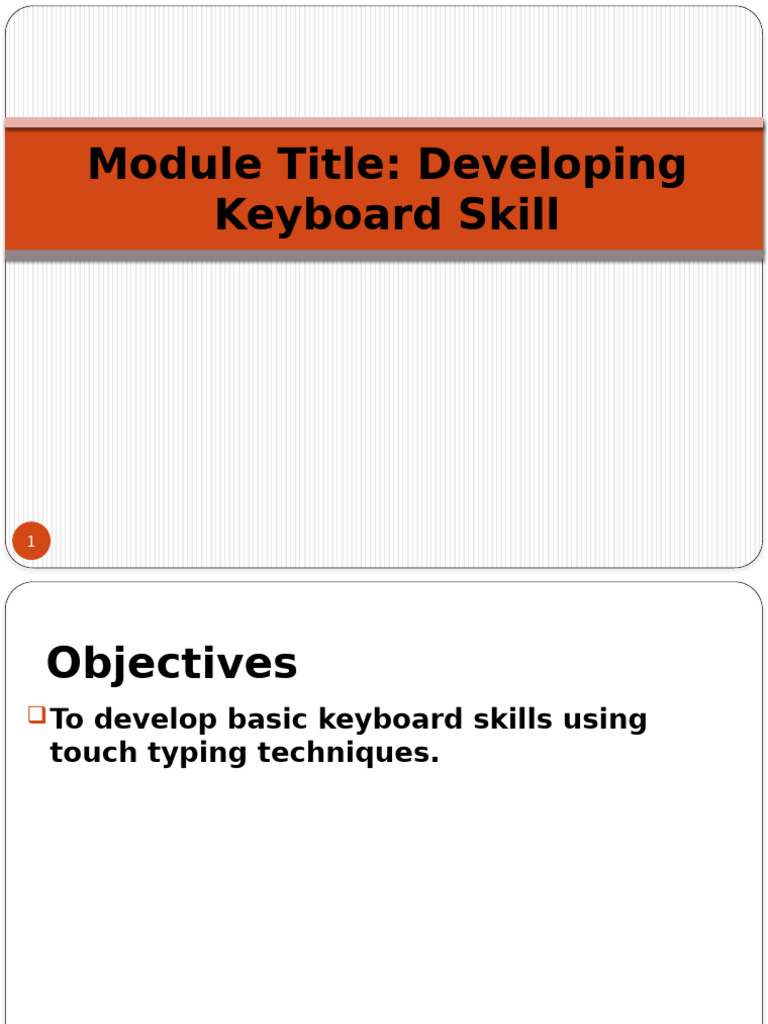 Developing Keyboard Skill | PDF | Computer Keyboard | Input/Output