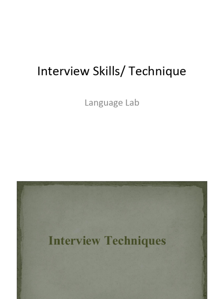Interview Skills | PDF